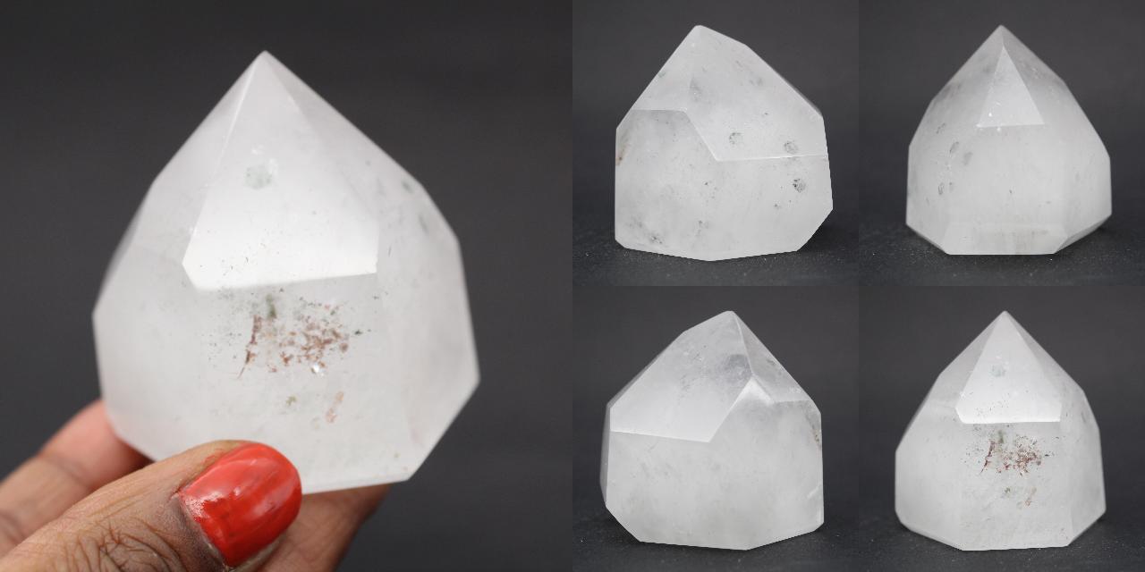 Prisma de cristal de quartzo com inclusão de clorita Madagascar 220gr ...